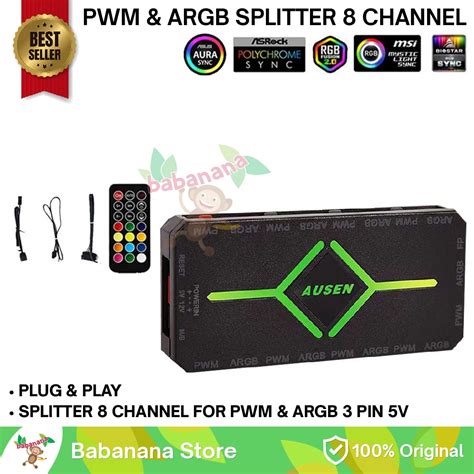 Jual 8 CHANNEL WAY ARGB 3 PIN 5V PWM 4 PIN SPLITTER HUB CABANG FAN LED 3PIN CONTROLLER Shopee