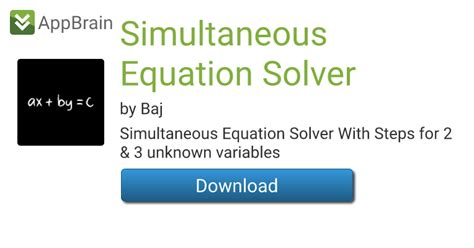 Simultaneous Equation Solver For Android Free App Download