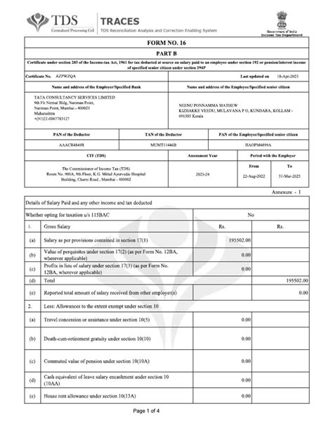 Form 16 3 Pdf