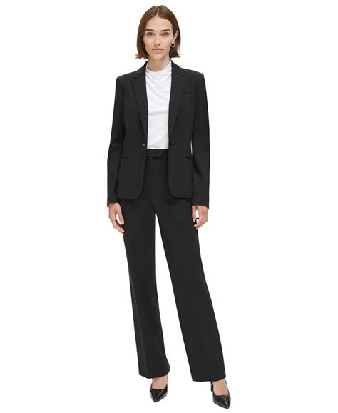 Calvin Klein Womens One Button Blazer And High Rise Pants Macys