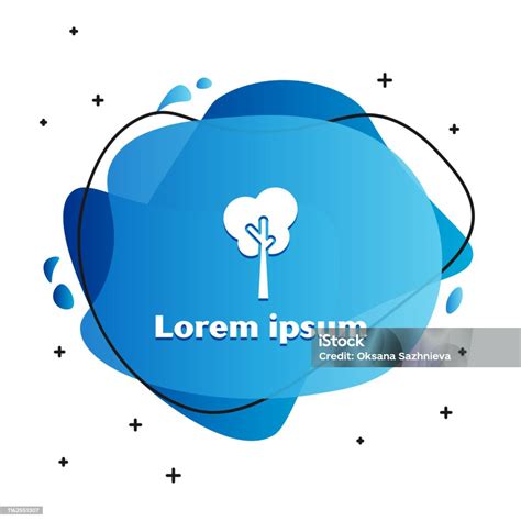 흰색 배경에 격리 된 흰색 트리 아이콘입니다 포리스트 기호입니다 액체 모양의 추상 배너입니다 벡터 일러스트레이션 0명에 대한 스톡 벡터 아트 및 기타 이미지 Istock