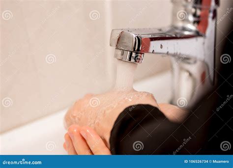 Woman Washing Her Hands Stock Photo Image Of Design