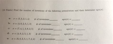 Solved Points Find The Number Of Inversions Of The Chegg