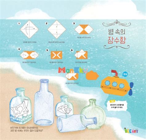 만꾸 색종이 미술관 여름세트 2단계 병 속의 잠수함종이접기 동영상 종이접기 세트 유아동종이접기잠수함만들기 유치원미술수업 어린이집미술수업 유아미술