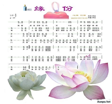 缘份简谱五月原唱 歌谱 心烛制谱 简谱之家