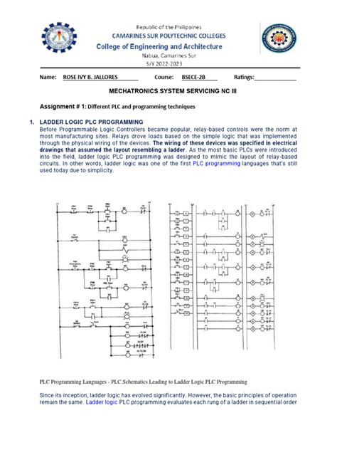 Mecha Assignment 1 Pdf Programmable Logic Controller Computer