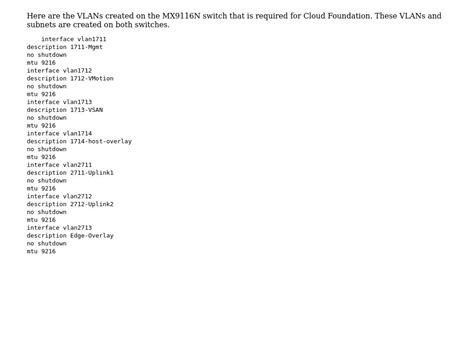 Vlans And Subnets For Manual Switch Configuration Dell Poweredge Mx