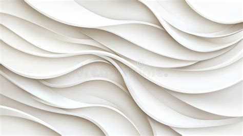 Abstract White Wave Pattern With Smooth Curves For Modern Background Or Design Projects Stock