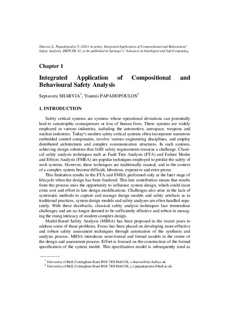Pdf Integrated Application Of Compositional And Behavioural Safety