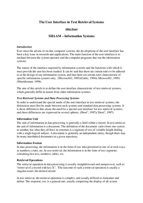 Pdf 31 The User Interface In Text Retrieval Systems