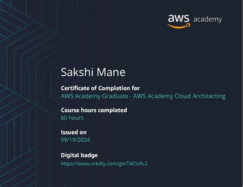 Sakshi Mane On Linkedin Aws Cloudcomputing Cloudarchitect Certification