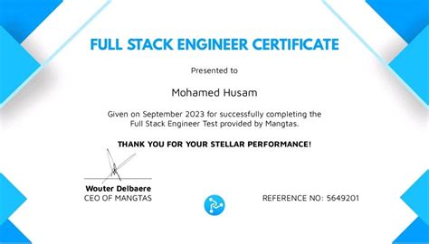 Mohamed Husam On Linkedin Successfully Completed Mangtas Skills Assessment Test