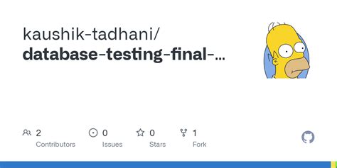 GitHub Kaushik Tadhani Database Testing Final Exam