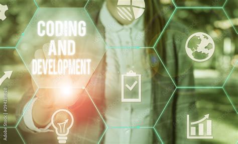 Writing Note Showing Coding And Development Business Concept For