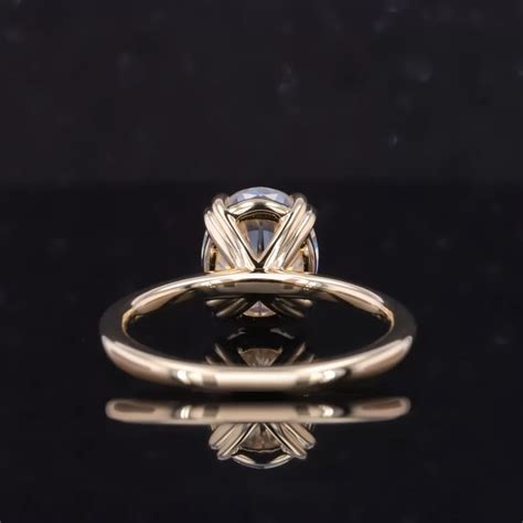 8×10mm Oval Cut Moissanite 10k Yellow Gold Solitaire Engagement Ring