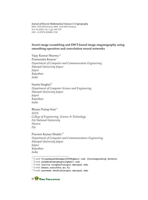 pdf secret image scrambling and dwt based image steganography using
