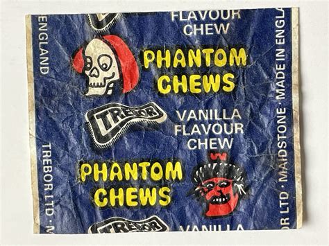1970s Phantom Chews British Monster Candy Wrapper Skeleton Trebor
