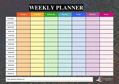 Free Printable Weekly Schedule Templates [excel Pdf Word]