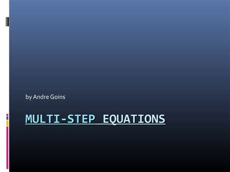 Multi Step Equation Ppt