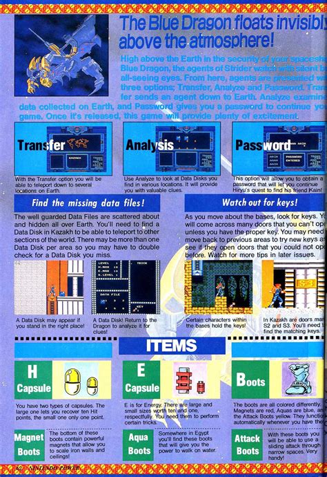 Strider Nes Preview From Nintendo Power Issue 5 March April 1989 R Retrogamingmagazines