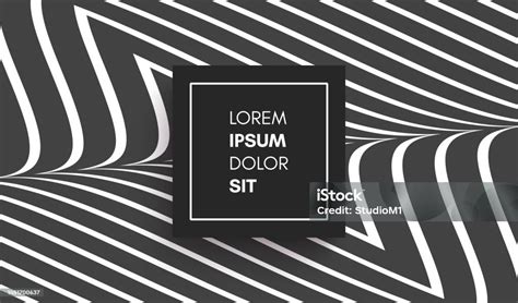 표지 디자인 템플릿입니다 흑백 사각형의 광학 예술 그림 줄무늬에 의한 기하학적 배경 브로셔 잡지 포스터 프리젠 테이션 전단지 또는 배너에 대 한 3d 벡터 패턴입니다 3차원