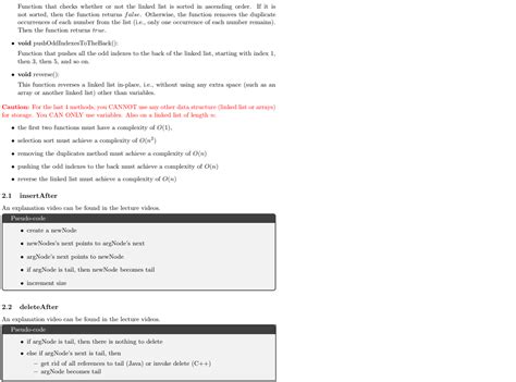 Solved 2 Linked List Your Task Is To Complete The Following