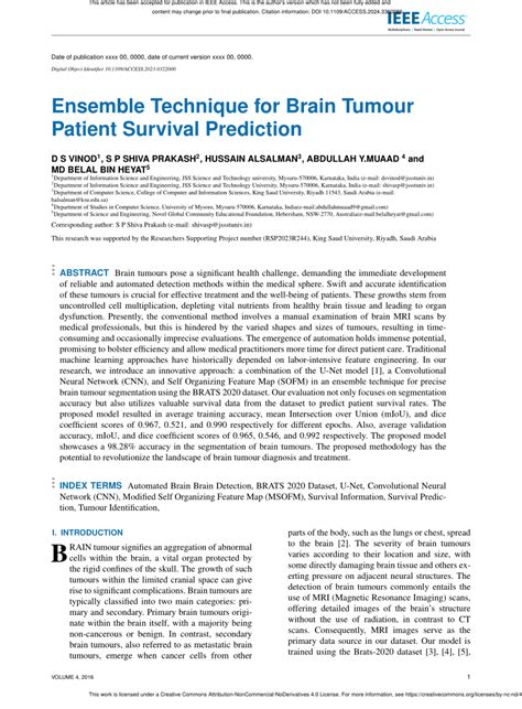 Pdf Ensemble Technique For Brain Tumour Patient Survival Prediction