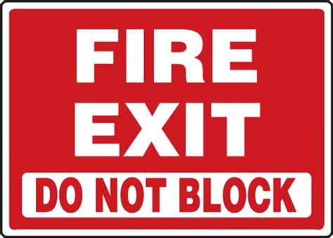 Fire Exit Do Not Block Safety Sign MEXT