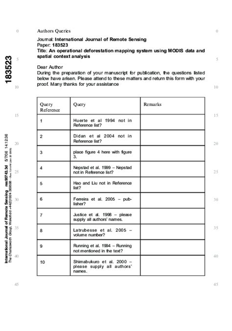 Pdf An Operational Deforestation Mapping System Using Modis Data And