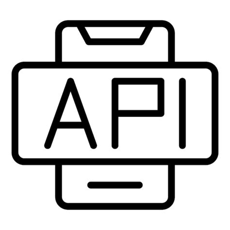 Api 스마트폰 아이콘 흰색 배경에 고립 된 웹 디자인을 위한 개요 Api 스마트폰 벡터 아이콘 프리미엄 벡터