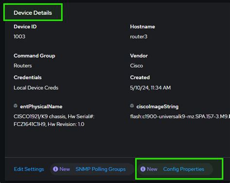rconfig device configuration property parsing