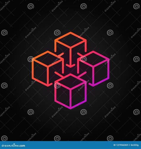 Blockchain Cube Vector Colorful Line Icon Or Logo Element Stock Vector Illustration Of