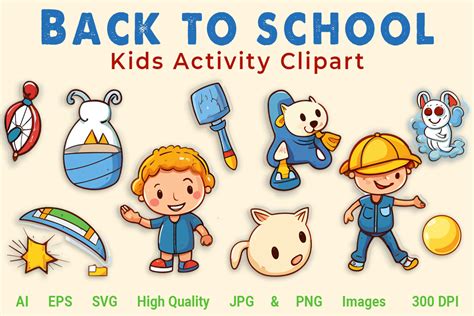 Back To School Vector Clipart Set Graphic By Stock Art · Creative Fabrica