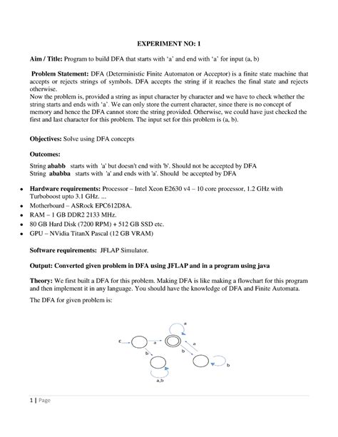 Toc 501 Lab Manual 1 In Java Experiment No 1 Aim Title Program To