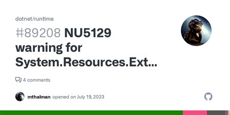 nu5129 warning for system resources extensions package · issue 89208