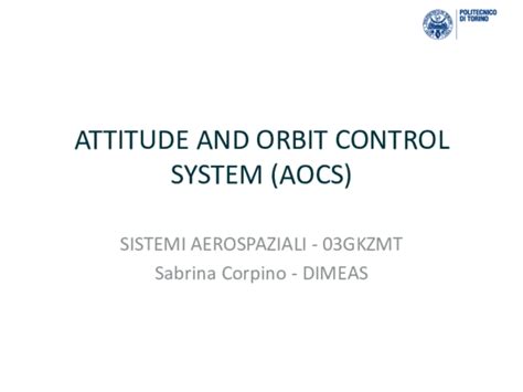 Pdf Attitudeandorbitcontrol Systemaocs