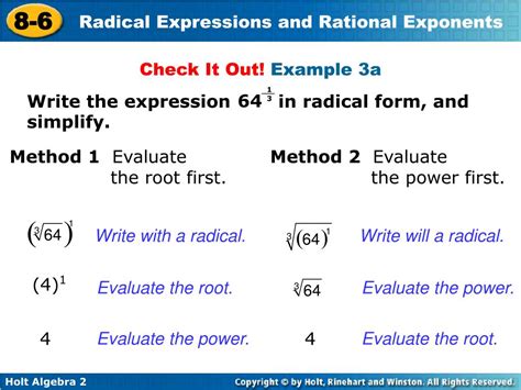 Ppt Rewrite Radical Expressions By Using Rational Exponents