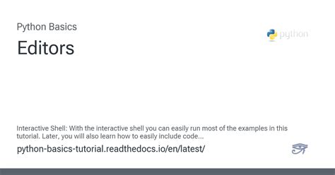 Editors Python Basics 2510