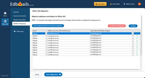 office 365 migration with automatic mailbox mapping