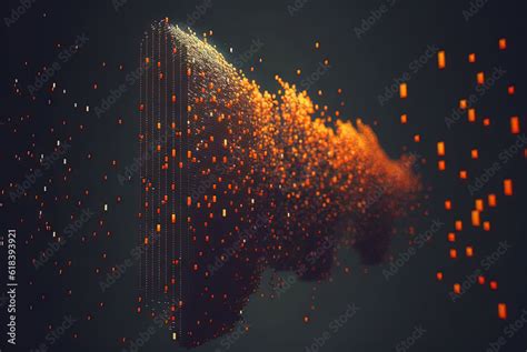abstract data graph concept with data clusters and particles digital