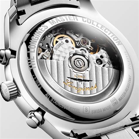 Longines Master Collection Chronograph 오토매틱 스테인리스 스틸 실버 발리콘 다이얼과 브레이슬릿 Longines Kr