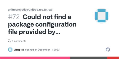 could not find a package configuration file provided by unitree legged
