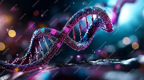 Dna Double Helix Structure Genetic Code Visualization Premium Ai Generated Image