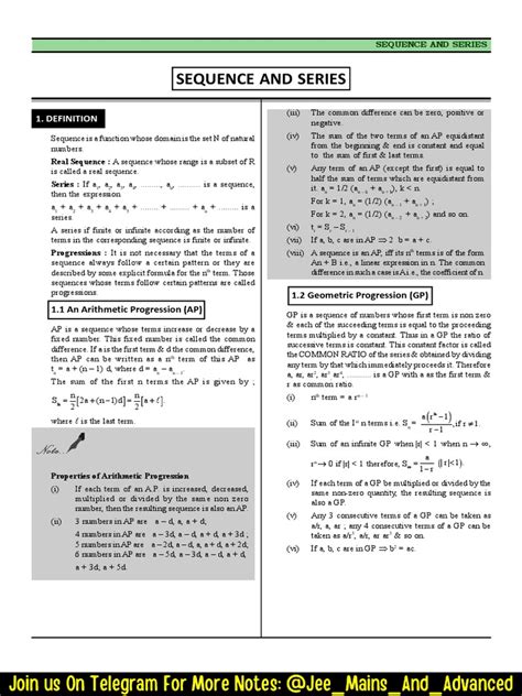 Chapter 9 Sequences And Series Pdf Sequence Summation