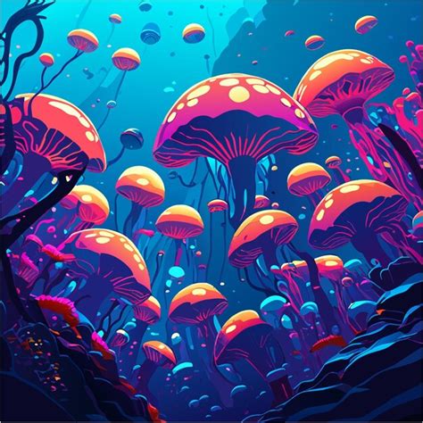 Premium Vector Diving Deep Into Underwater Jellyfish Kaleidoscope