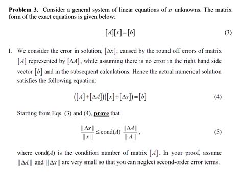 Solved Problem 3 Consider A General System Of Linear Chegg Com