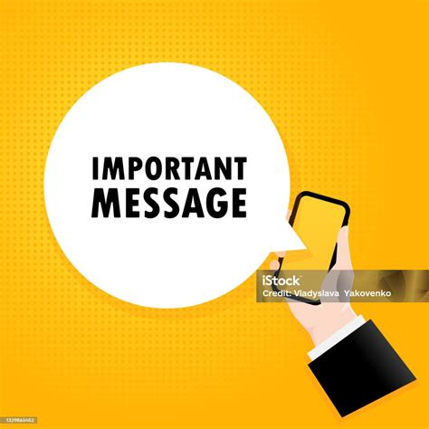 중요한 메시지입니다 거품 텍스트와 스마트 폰 텍스트 중요 메시지가 있는 포스터입니다 코믹 복고풍 스타일 전화 앱 음성 거품 벡터 Eps 10 백그라운드에서 격리 Brand