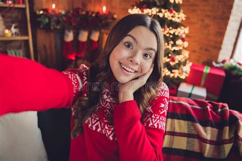 Portrait Of Impressed Excited Ecstatic Girl With Wavy Hairdo Dressed