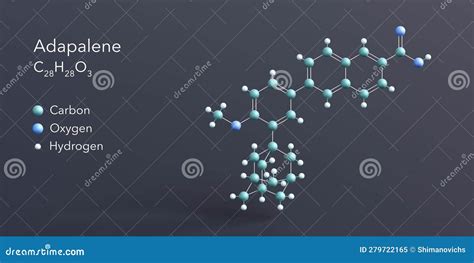 Adapalene Molecule 3d Rendering Flat Molecular Structure With Chemical
