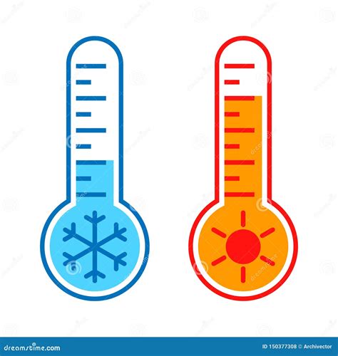 Hot And Cold Temperature Symbol Vector Illustration